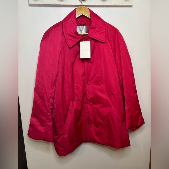 A.L.C. | Jackets & Coats | Nwt Alc Hot Pink Puffy Collared Coat | Poshmark